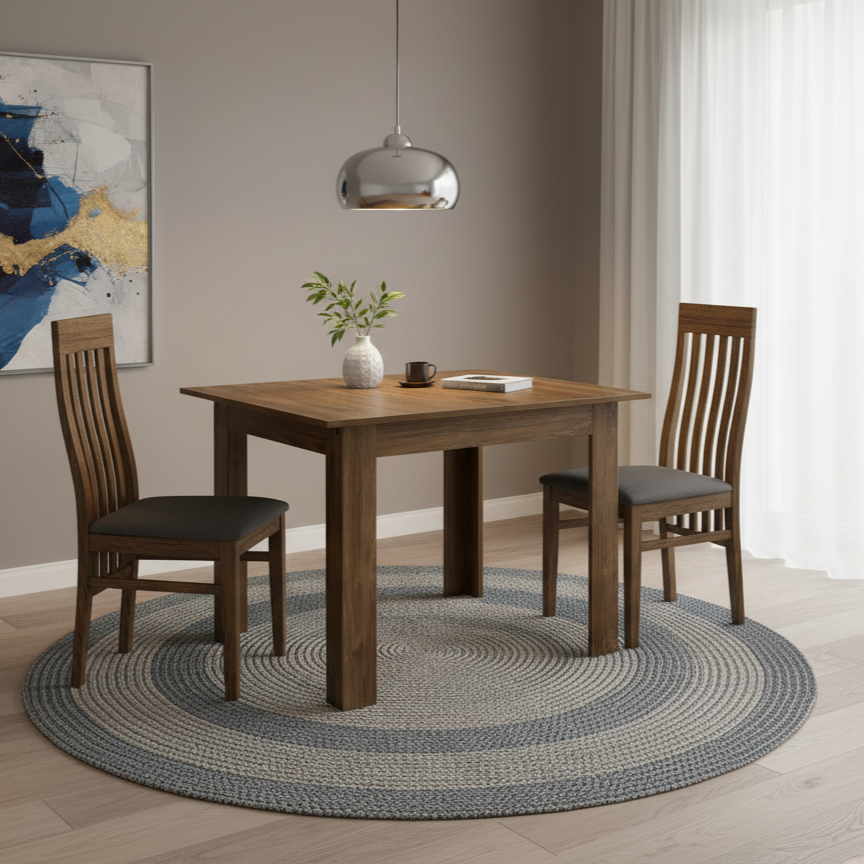 Practical Modern Dining Table with Extension Function - Stirling Oak ...