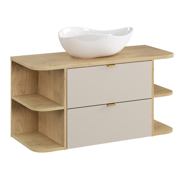 Dalia 2 Drawer Bathroom Cabinet Vanity Unit 100cm with Worktop, Two Ro ...